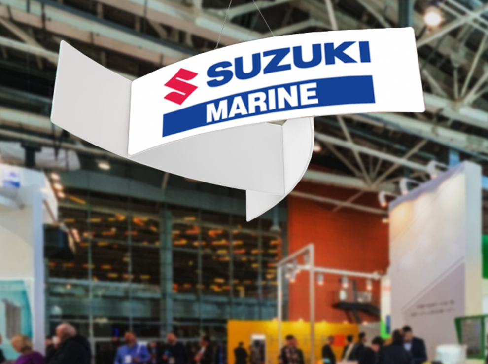 Suzuki Marine Pinwheel Hanging Sign - 10' x 3' – SuzukiBanners.com